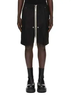 Rick Owens Knee-length Cargo Shorts With Drawstring Waist - Nero