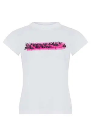 Balenciaga Modern Cut Cotton T-shirt With Graphic Print - White