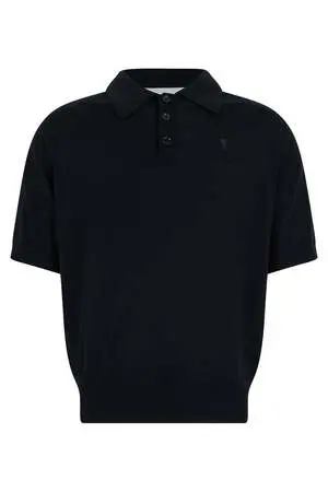AMI Paris Short-sleeve Polo Sweater