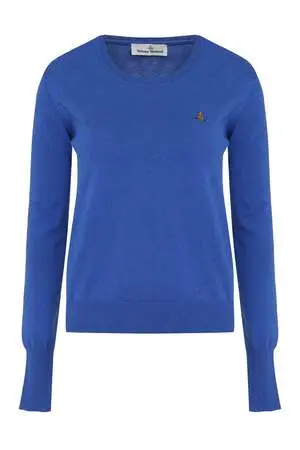 VIVIENNE WESTWOOD Cotton And Cashmere Blend Crewneck Jumper - Blue