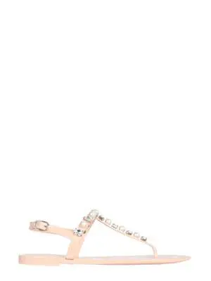 STUART WEITZMAN Embellished Flip Flop Sandals - Powder