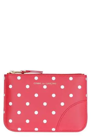 Comme Des Garçons Polka Dot Leather Pouch - Red