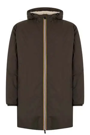 K-WAY Le Vrai 4.0 Claude Packable Full Zip Waterproof Rain Jacket - Brown