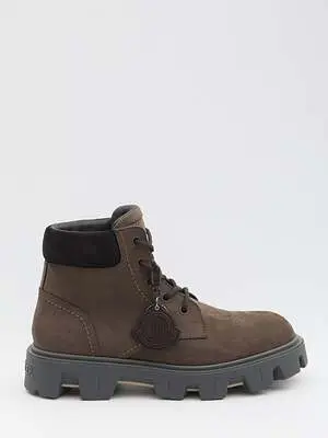 Moncler Peak City Nubuck & Suede Lace-up Boots - Brown