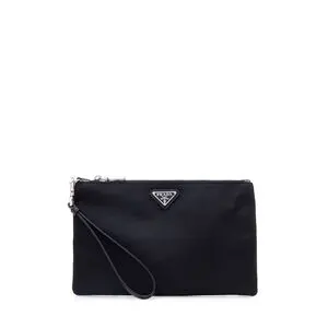 Prada Re-nylon And Saffiano Leather Pouch - Black
