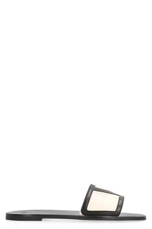 Valentino Garavani Two-tone Leather Slides - Black
