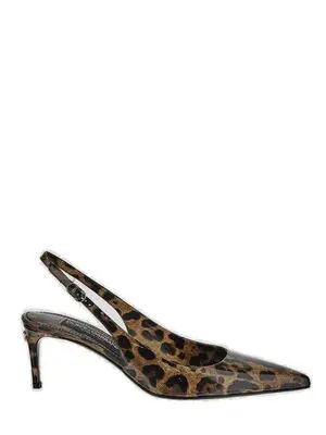 Dolce & Gabbana Leopard-print Slingback Pumps - Beige