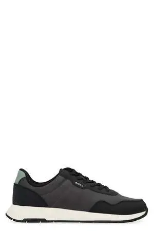 BOSS Low-top Sneakers With Contrast Heel - Black