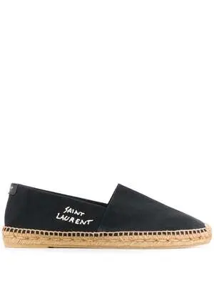 Saint Laurent Embroidered Logo Canvas Espadrilles