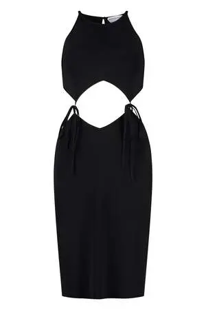 Bottega Veneta Cut-out Mini Dress With Laces - Black