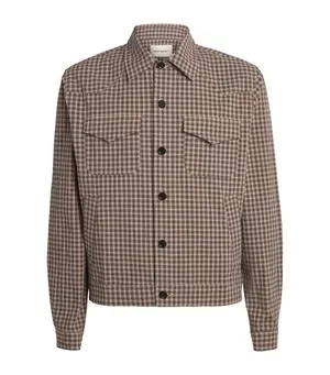 Oliver Peoples Stretch-cotton Check Witley Overshirt - Brown