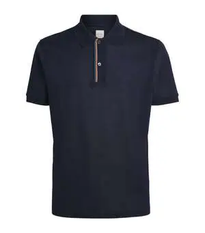 Paul Smith Cotton Artist Stripe Polo Shirt - Navy