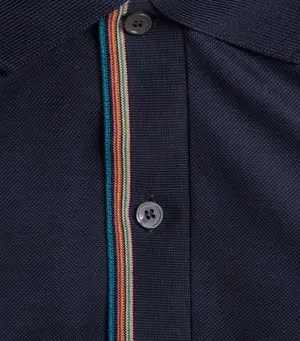 Paul Smith Cotton Artist Stripe Polo Shirt - Navy