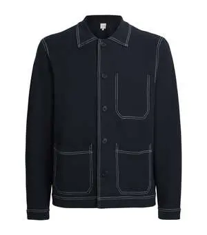 Paul Smith Merino Wool-blend Contrast-stitch Overshirt
