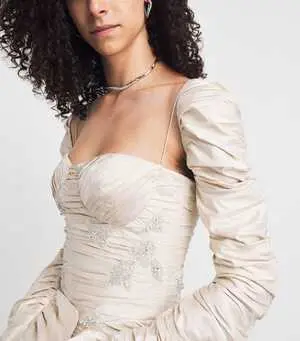 SANDRA MANSOUR Silk Embellished Daydream Gown