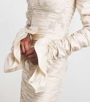 SANDRA MANSOUR Silk Embellished Daydream Gown
