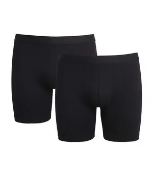Falke Stretch-egyptian Cotton Boxer Briefs - Black
