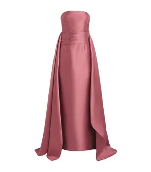 Solace London Satin Strapless Elara Gown