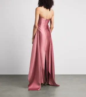 Solace London Satin Strapless Elara Gown