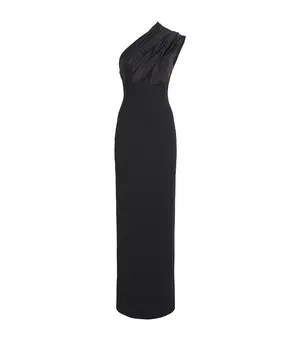 Solace London One-shoulder Gracie Maxi Dress - Black