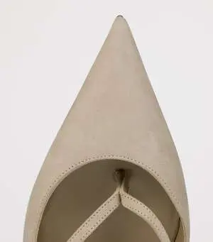 CHRISTIAN LOUBOUTIN Twistissimo Nubuck Leather Slingback Pumps 60 - Beige