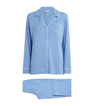 Eberjey Gisele Long Piped Pyjama Set - Blue