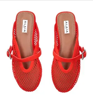 Alaïa Suede Fishnet Mules