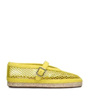 Alaïa Suede Mesh Espadrilles - Yellow