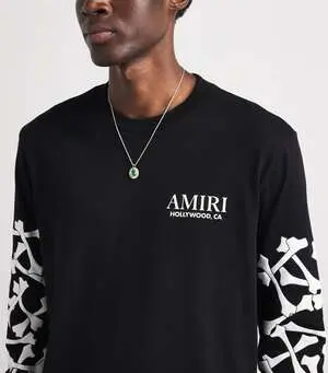 Amiri Cotton Stacked Bones Long-sleeve T-shirt - Black