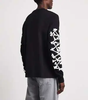 Amiri Cotton Stacked Bones Long-sleeve T-shirt - Black
