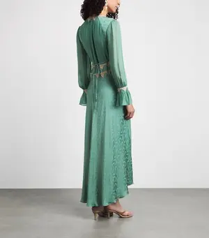 Rixo Floral Jacquard Arlena Midi Dress
