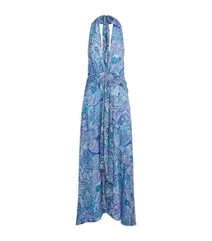 Rixo Chiffon Alaina Maxi Dress - Blue