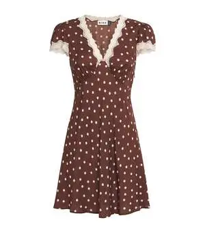 Rixo Polka-dot Cely Mini Dress