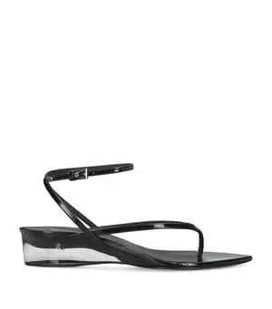 Alaïa Clear Tongs Wedge Sandals 30 - Black
