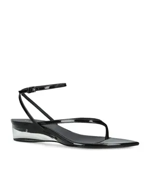 Alaïa Clear Tongs Wedge Sandals 30