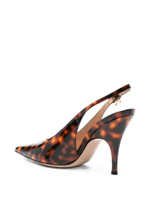GIANVITO ROSSI Sofia Leather Slingback Pumps - Red