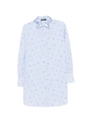 Ermanno Scervino Cotton Oversized Shirt - Sky Blue