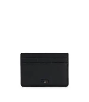 BOSS Grained Faux-leather Card Holder With Money Clip - Black