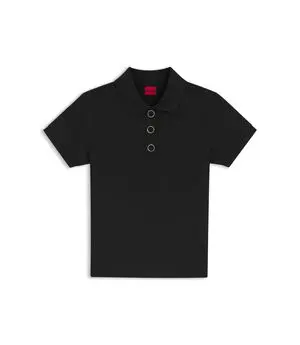 Hugo Slim-fit Polo Shirt With Metal Buttons - Black