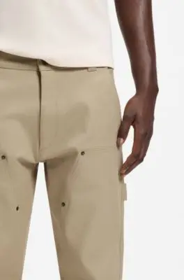 Hugo Regular-fit Pants In Stretch-cotton Canvas