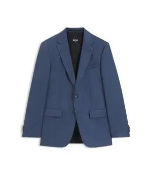 BOSS Slim-fit Suit Jacket In Virgin Wool Serge - Light Blue