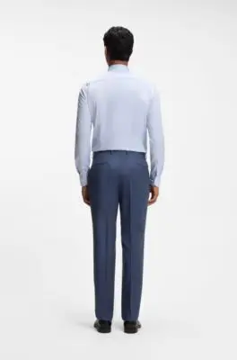 BOSS Virgin Wool Slim-fit Pants