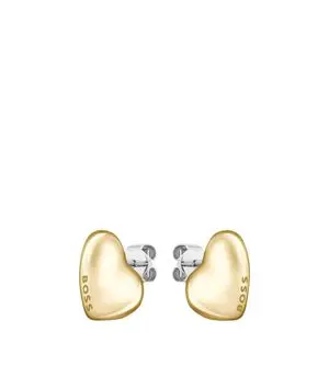 BOSS Gold-tone Earrings With Heart-shaped Design