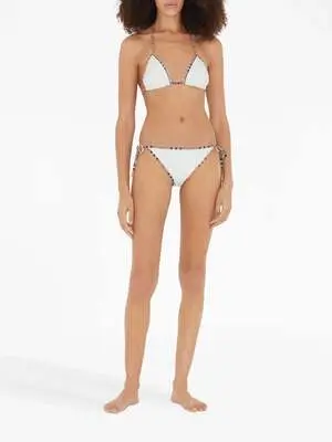 Burberry Triangle Bikini With Checked Trim - Multicolor