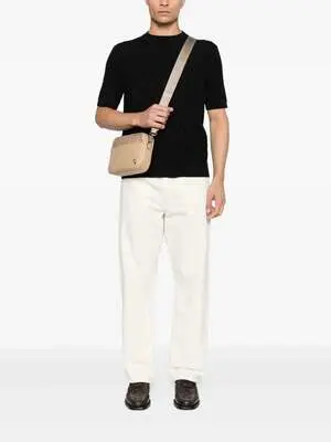 Fendi Short Sleeve Ff Logo Knit Sweater