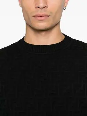 Fendi Short Sleeve Ff Logo Knit Sweater