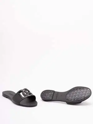 Dolce & Gabbana Rubber Embossed Logo Slide Sandals
