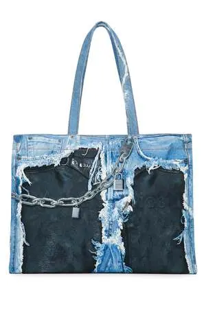 Acne Studios Denim Tote Bag With Chain Detail - Multicolor