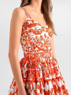 Dolce & Gabbana Maiolica Print Bustier
