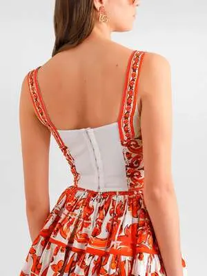 Dolce & Gabbana Maiolica Print Bustier